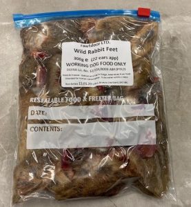 Wild Rabbit Feet - 300g (app. 22 per Pack) - Rawtdoor